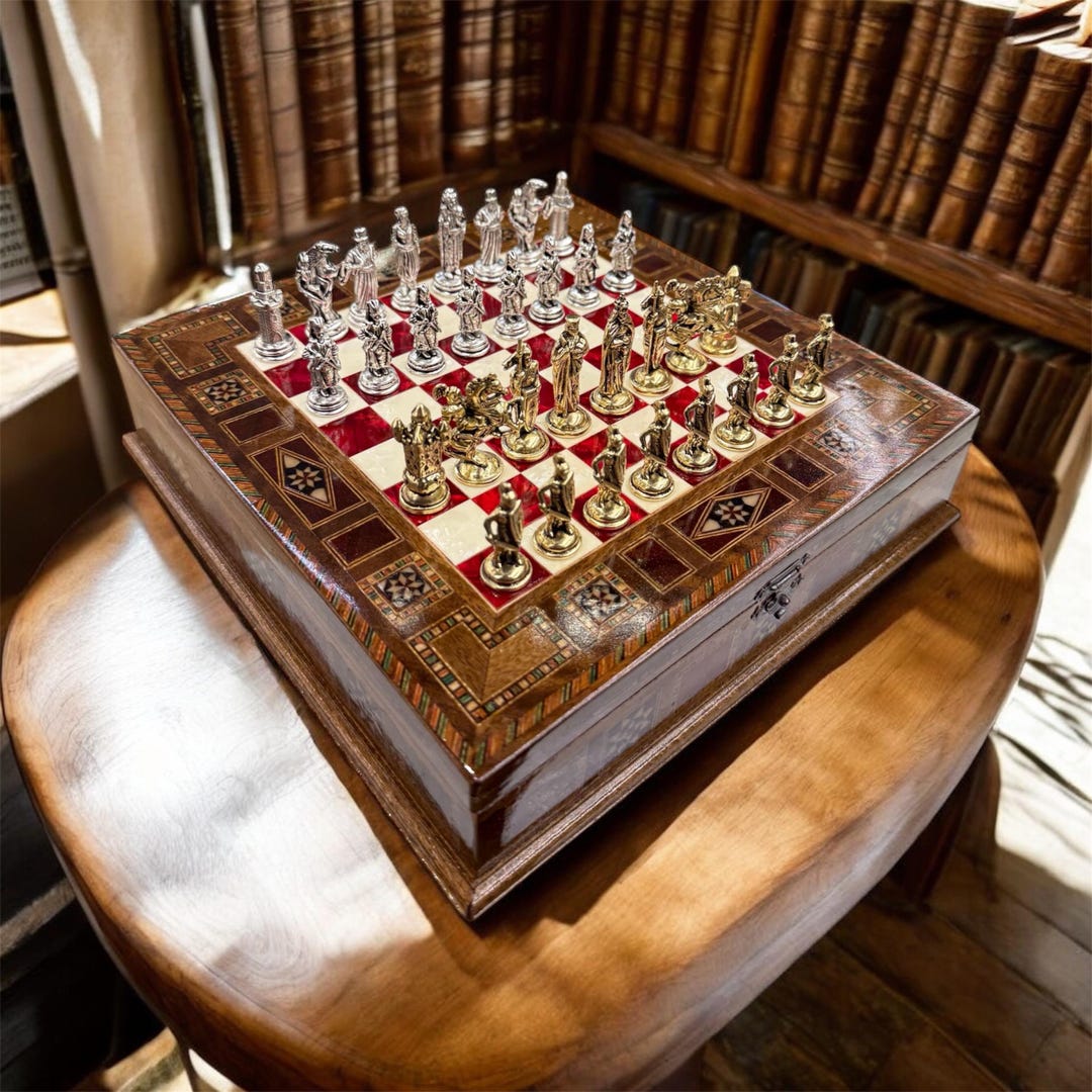 Luxury Handmade Small-sıze Chess Set and Wooden Board - Etsy