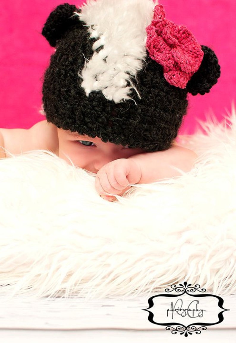 Crochet PATTERN Skunk Hat and Diaper Cover, Baby Le Pew, Little Stinker ...
