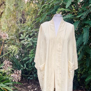 Vintage Butter Yellow Silk Robe by Longevity - Etsy