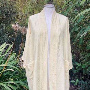Vintage Butter Yellow Silk Robe by Longevity - Etsy
