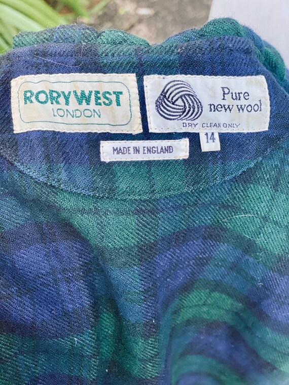 1960’s Rory West London Wool Plaid Open Cardigan Swea… - Gem