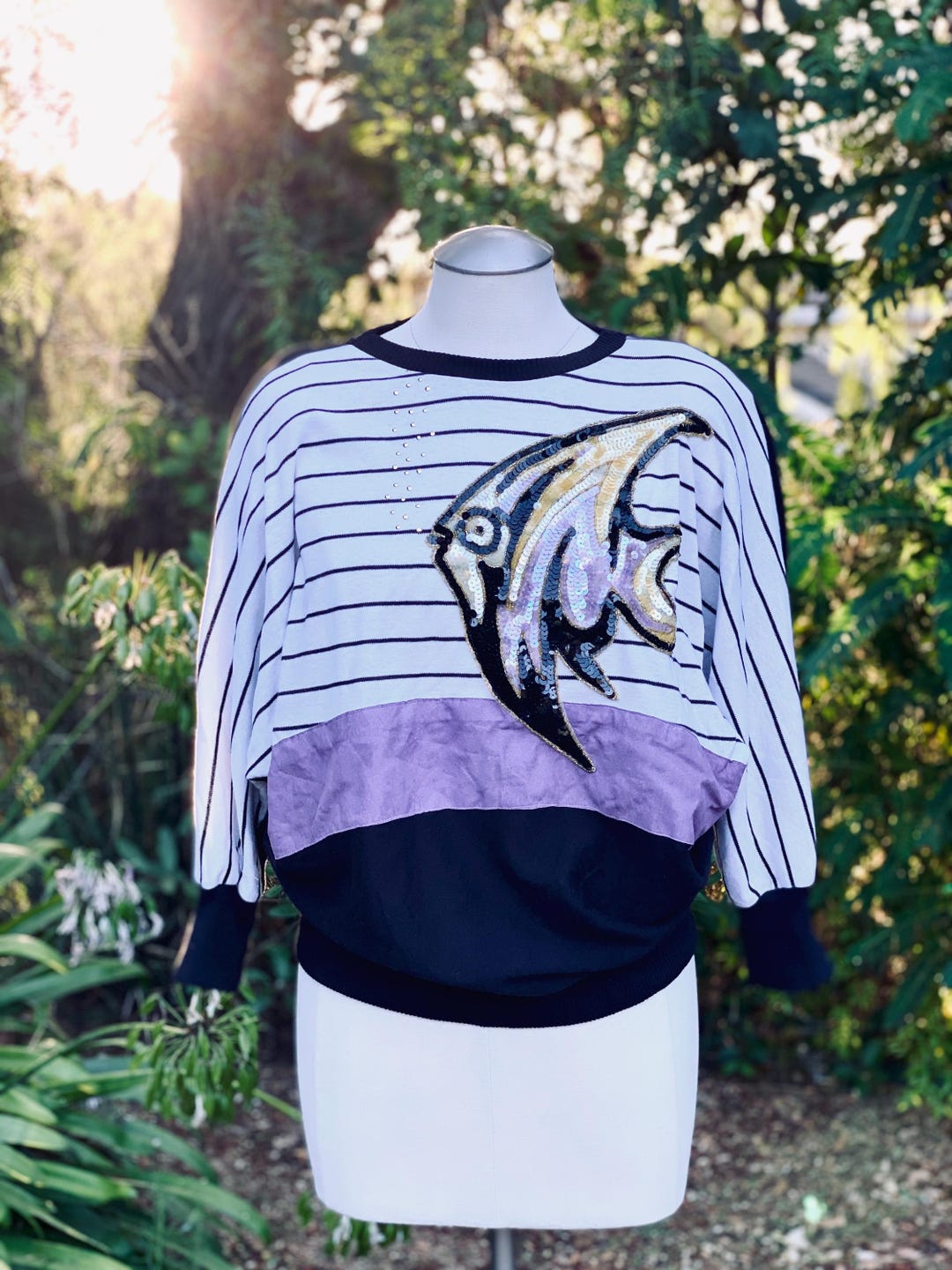 1980’s Sequin Fish Top - Etsy