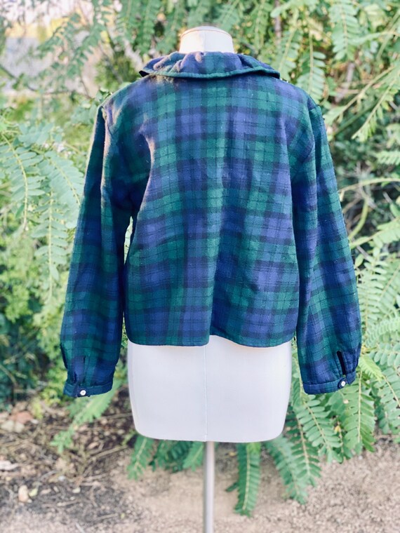 1960’s Rory West London Wool Plaid Open Cardigan Swea… - Gem