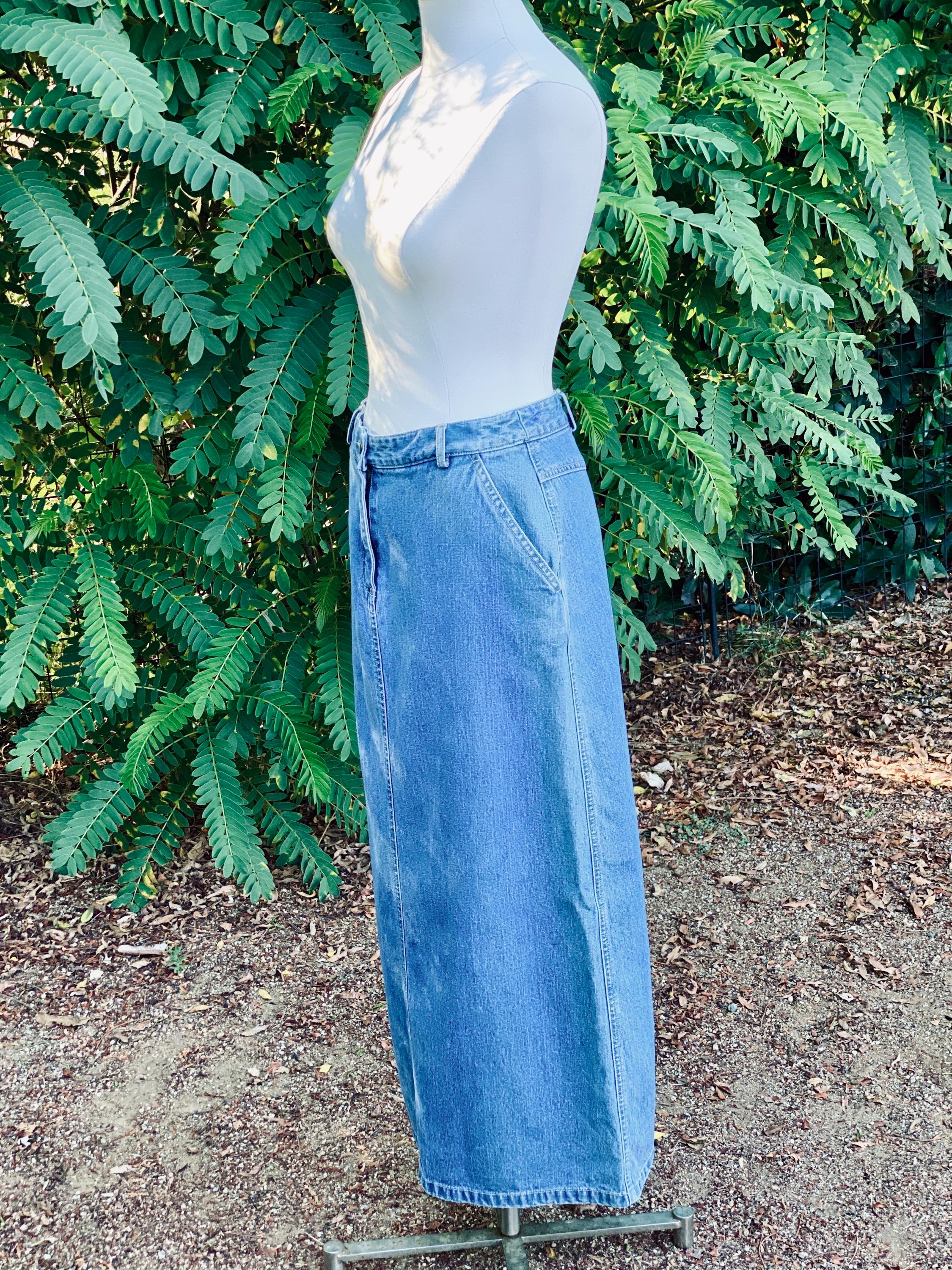 1980s Vintage Denim Maxi Skirt by L.L. Bean - Etsy