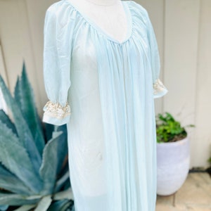 Barbara Eden Inspired Vintage Sheer Baby Blue Gown Robe - Lace Accents ...