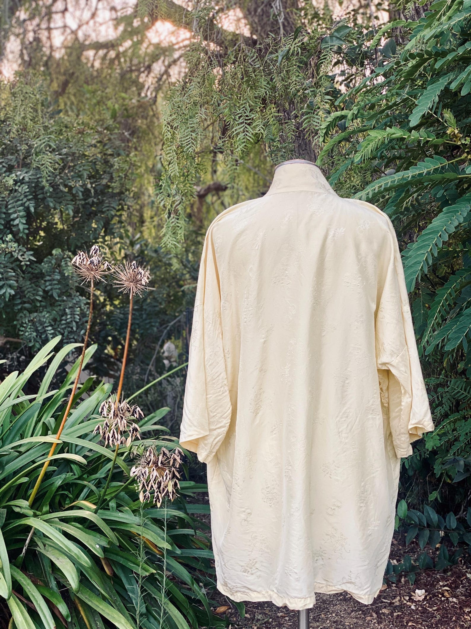 Vintage Butter Yellow Silk Robe by Longevity - Etsy