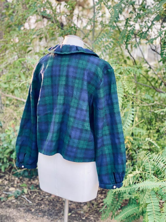 1960’s Rory West London Wool Plaid Open Cardigan Swea… - Gem