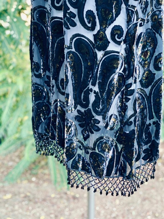 1990’s Sheer Black Velvet Baroque Beaded Dress - Gem