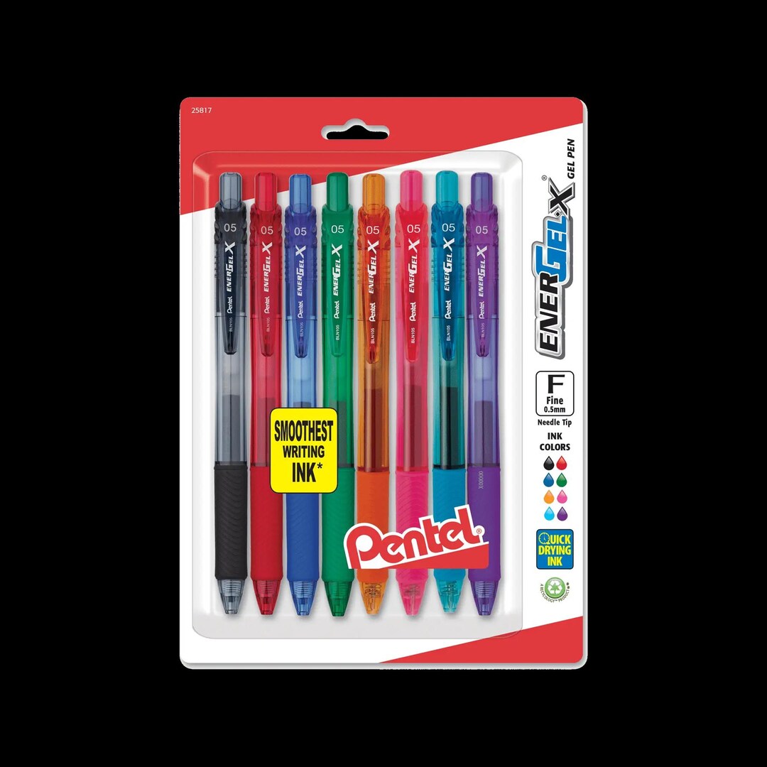 Energel-x Liquid Gel Pen Fine Line, Needle Tip - Assorted 8-pack - Etsy