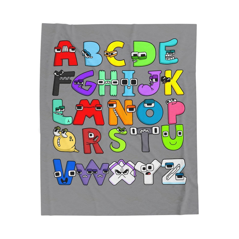 Alphabet Lore Cartoon Letters Plush Blanket | Colorful ABC Kids Throw ...