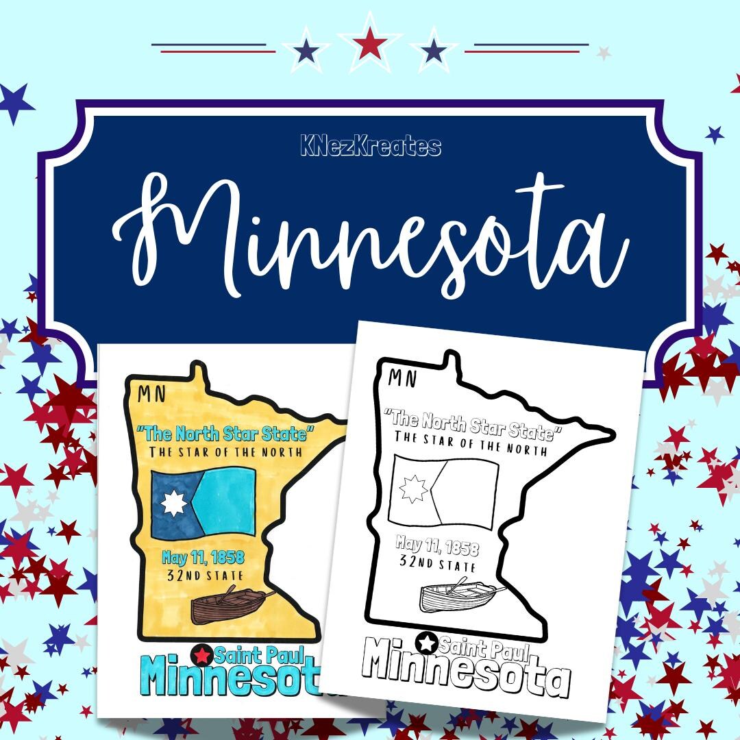 Minnesota State Facts Coloring Page - Etsy