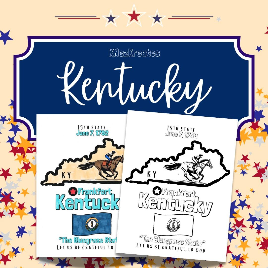 Kentucky State Facts Coloring Page - Etsy