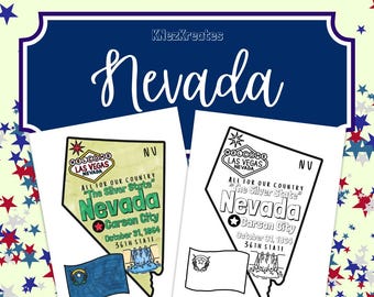 NEVADA State Symbols Coloring Pages Bundle - Instant Download - Etsy