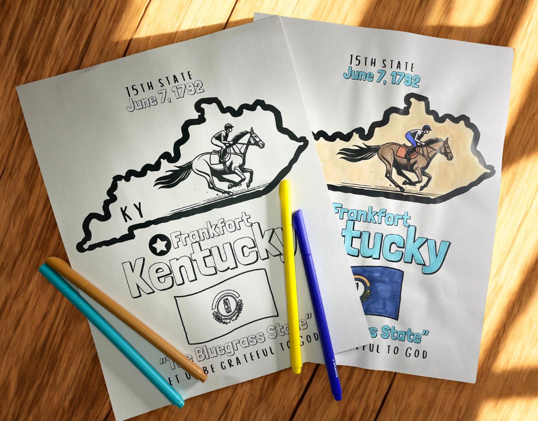 Kentucky Coloring Page - Etsy