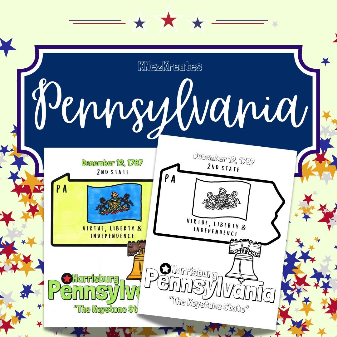 Pennsylvania State Facts Coloring Page - Etsy