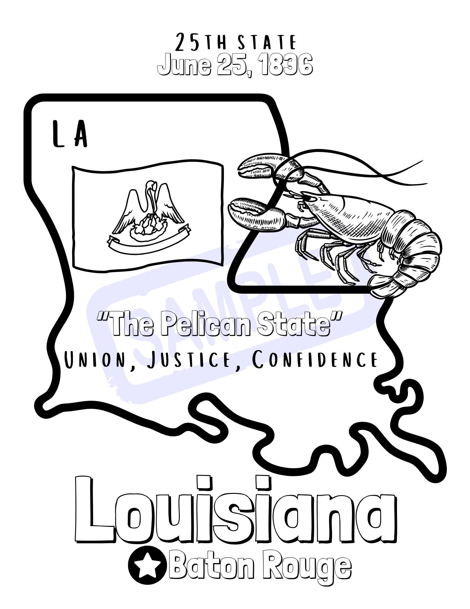 Louisiana Coloring Page - Etsy