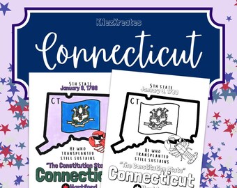 Connecticut Coloring Page - Etsy