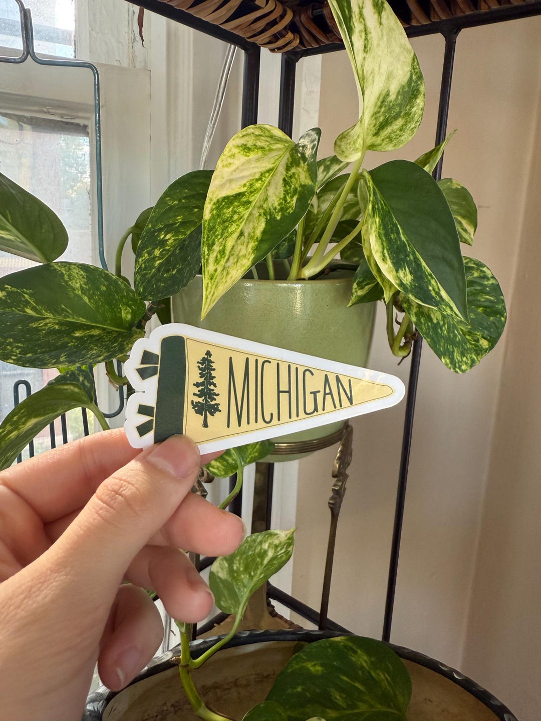 Michigan Pennant Flag Sticker - Etsy