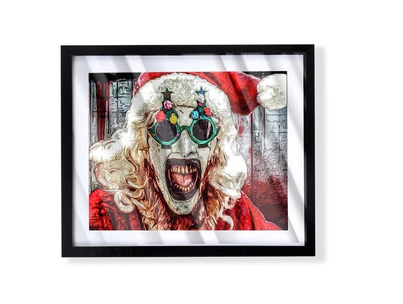 The Terrifier Art the Clown Santa Claus Suit Horror Christmas on Black ...