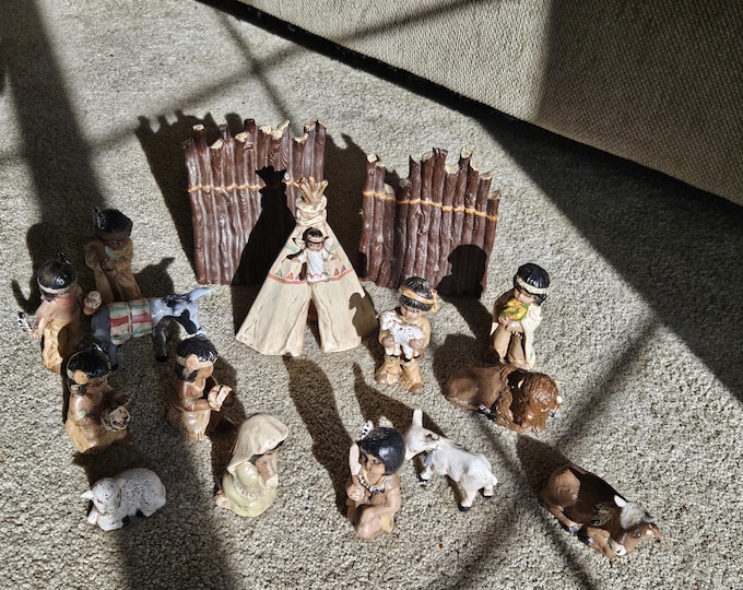 Indigenous-inspired Nativity Scene With Teepee Stable – Figurine Set ...