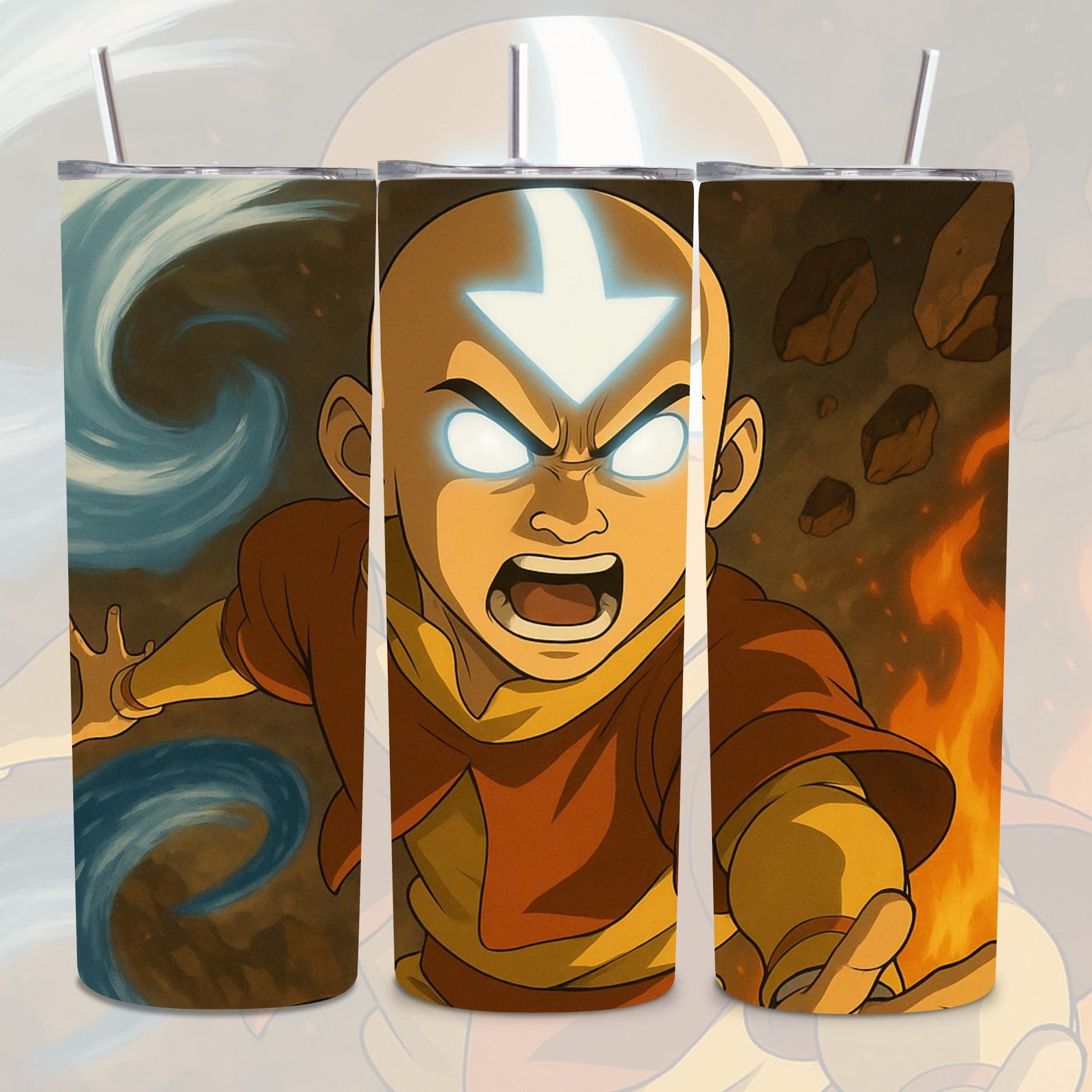 Avatar Tumbler Wrap | Elemental Warrior Design (digital Download PNG ...