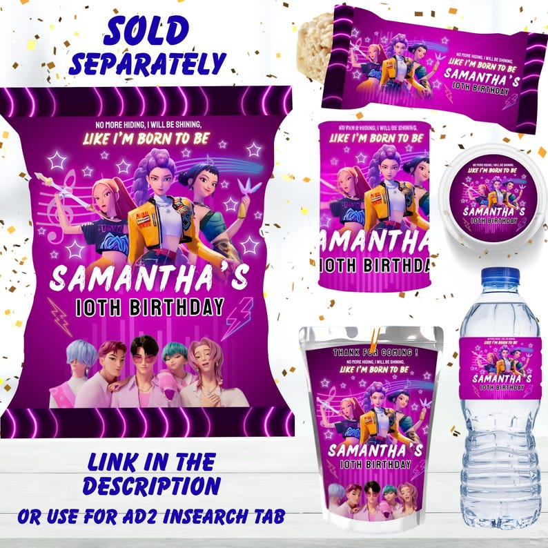 Pringle Label Kpop Demon Hunter Party Favor Label Kpop Anime Theme ...