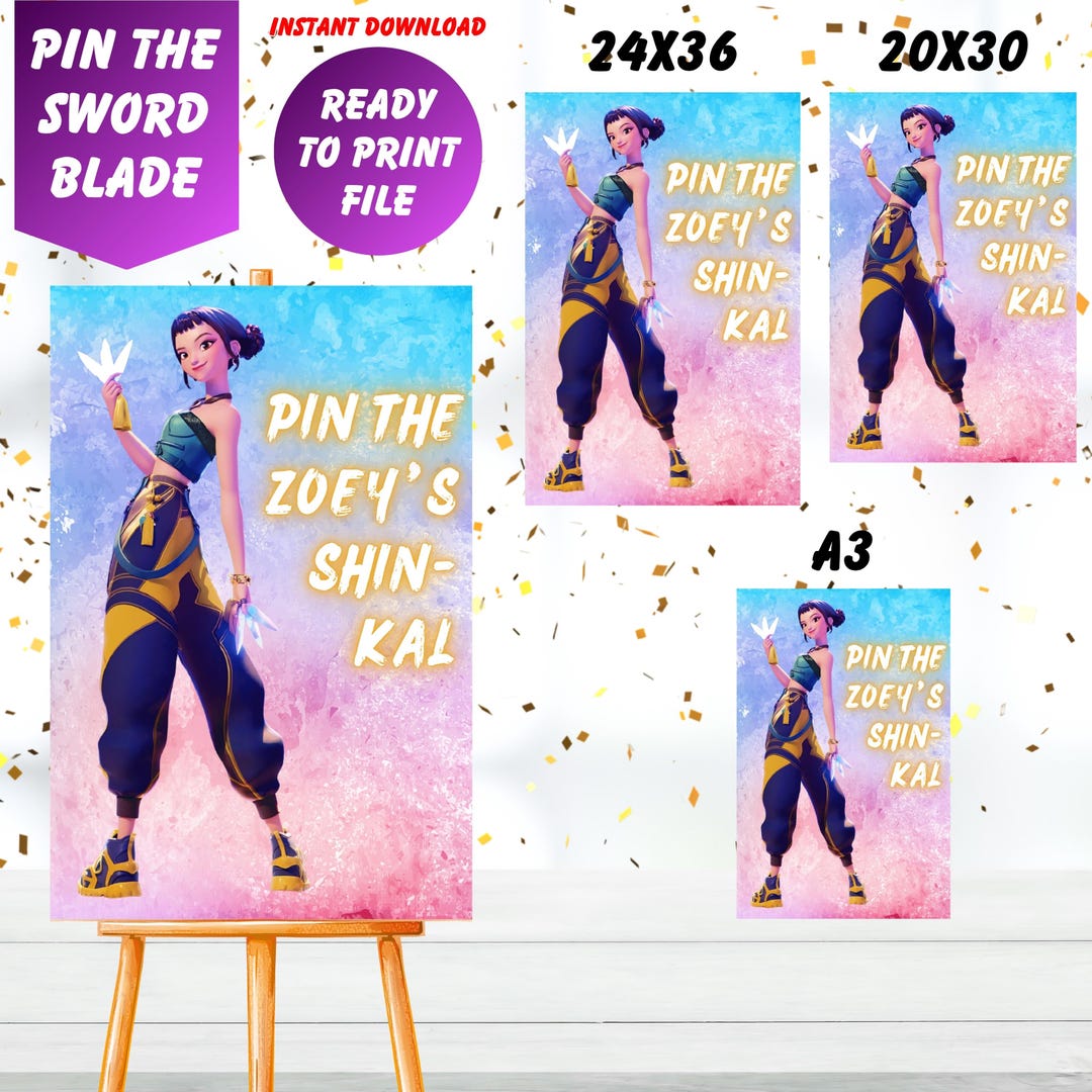 Zoey Pin the Shin-kal Kpop Demon Hunter Birthday Anime Theme Party ...