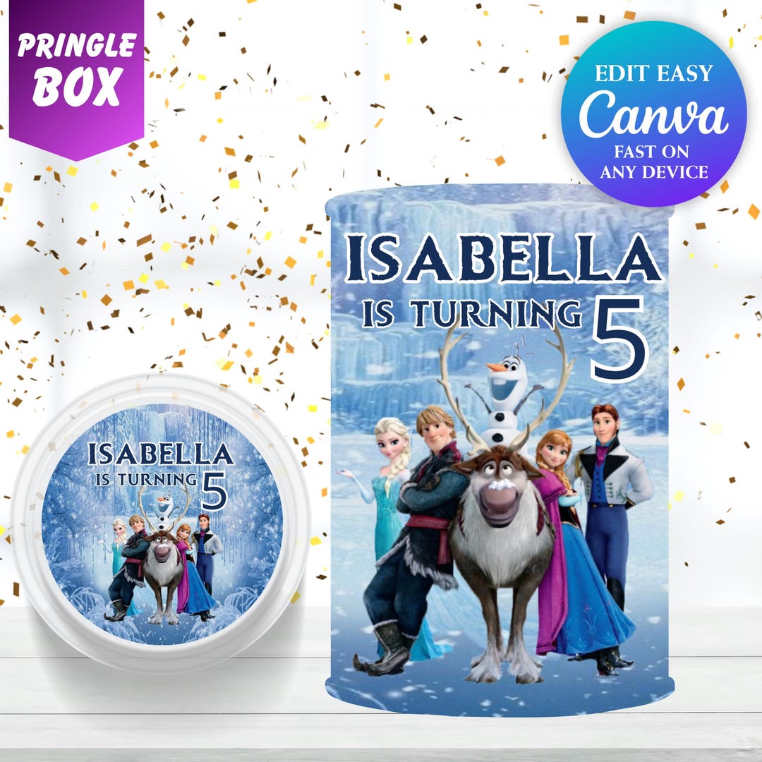 Elsa Birthday Pringles Label Frozen Party Girl 5th Birthday Party Favor ...