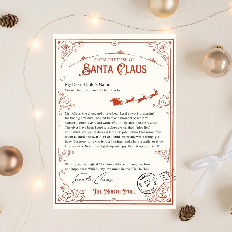 Editable Letter From Santa & Nice List Certificate | Personalised ...