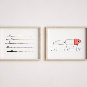 Fishing Rod Print, Fly Fishing Art Print, Wall Art, Vintage-inspired ...