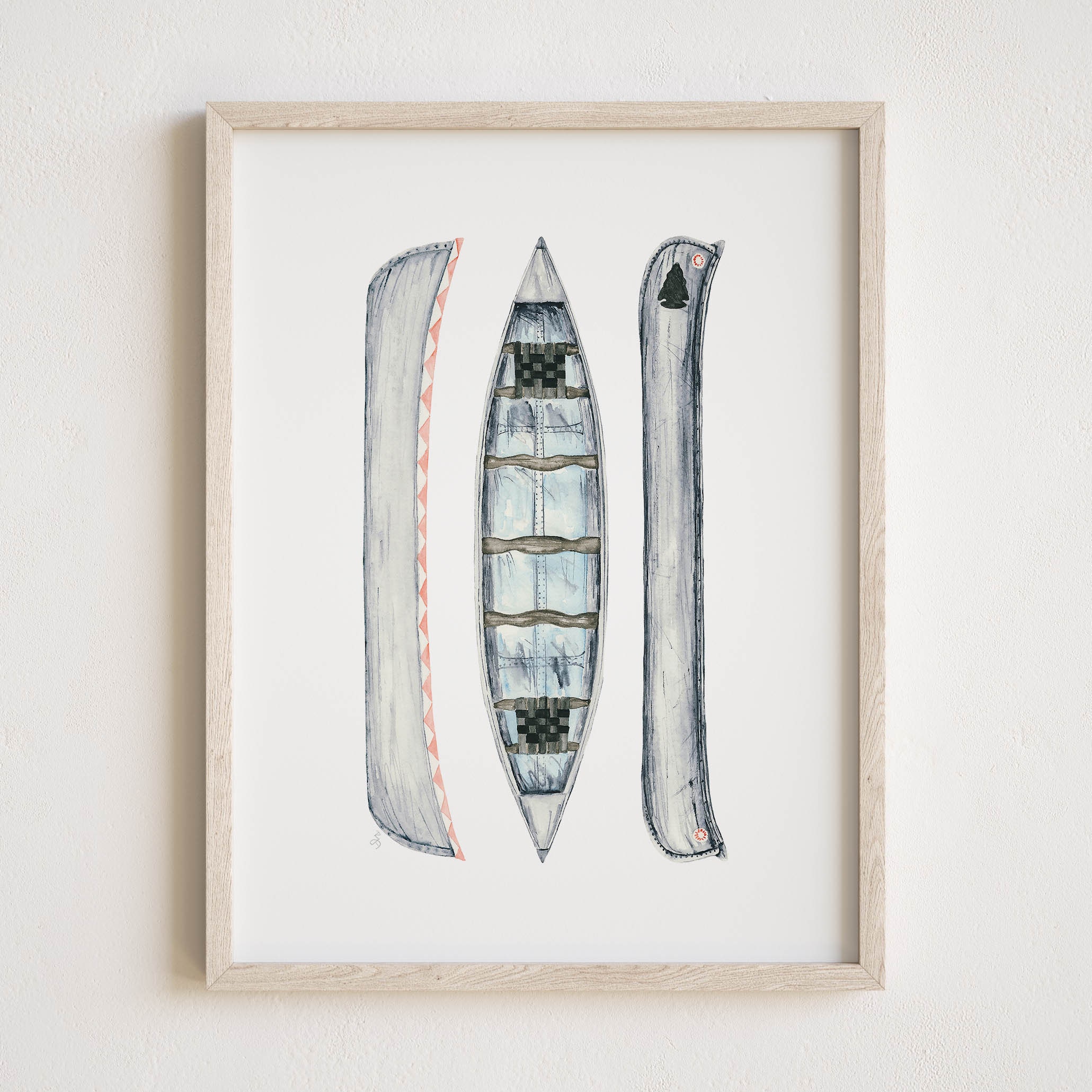 Canoe Print, Fly Metal Canoes Print, Wall Art, Watercolor, 8x10 Inch ...