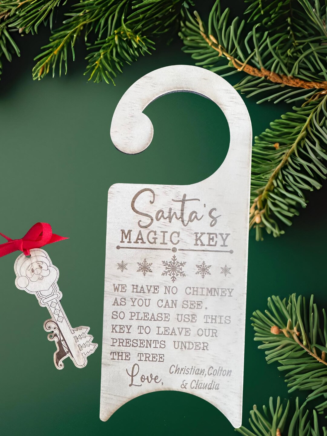 Santa’s Magic Key & Door Hanger – Personalised Christmas Keepsake - Etsy
