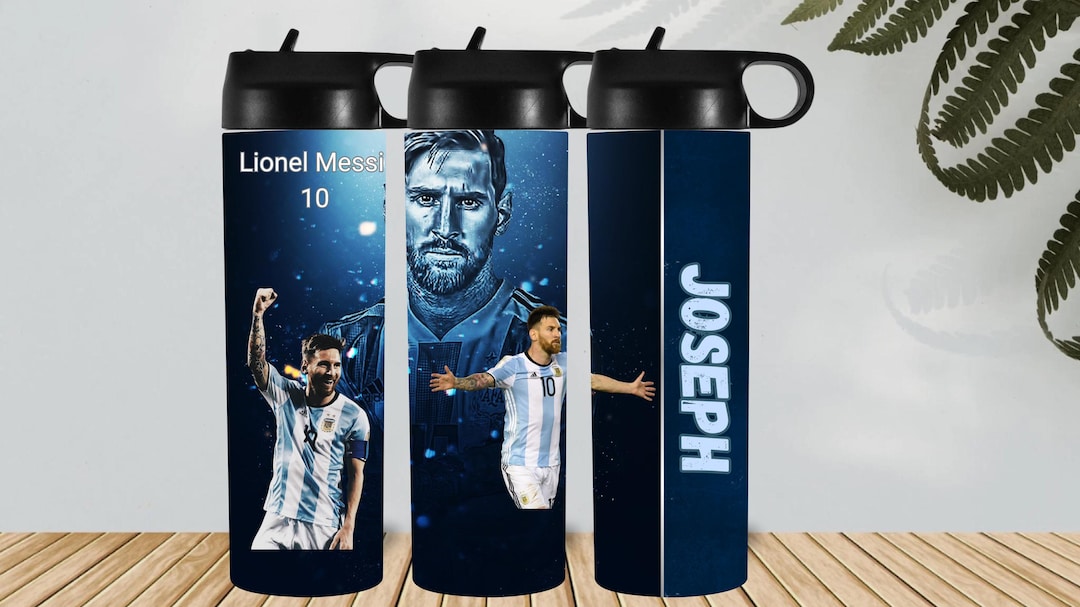 Lionel Messi, Soccer Personalised Water Drink Bottle - Stainless Steel ...