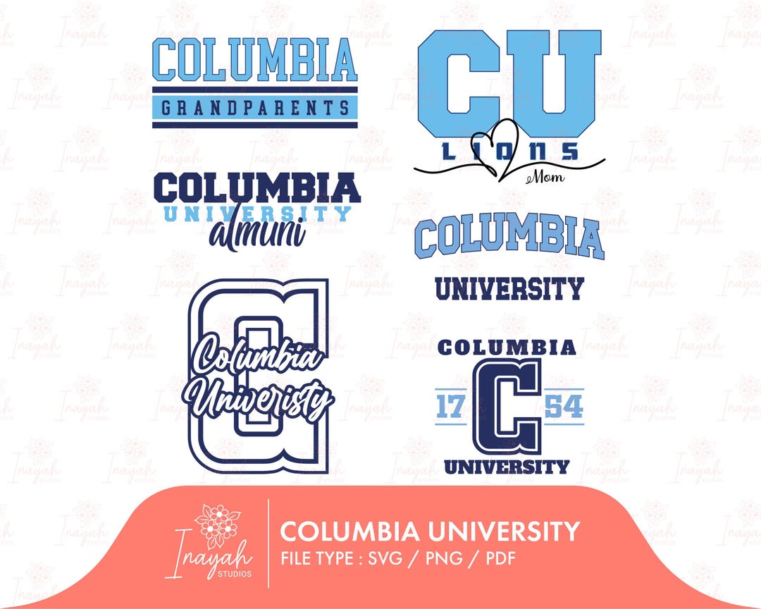 Columbia University Svg Bundle Pack of 6 Columbia Alumni Pngs Columbia ...