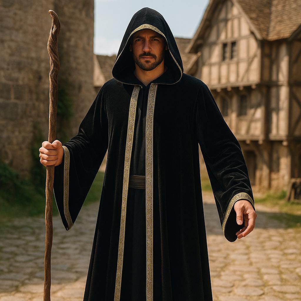 Medieval Velvet Wizard Robe: Hooded Renaissance LARP Cosplay Costume - Etsy