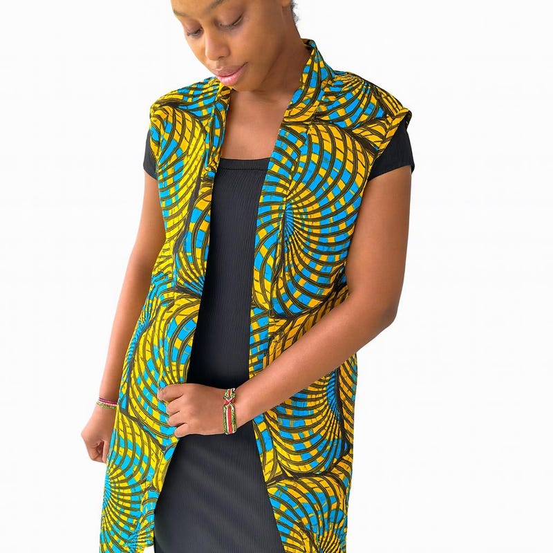 African Print Vest - Etsy