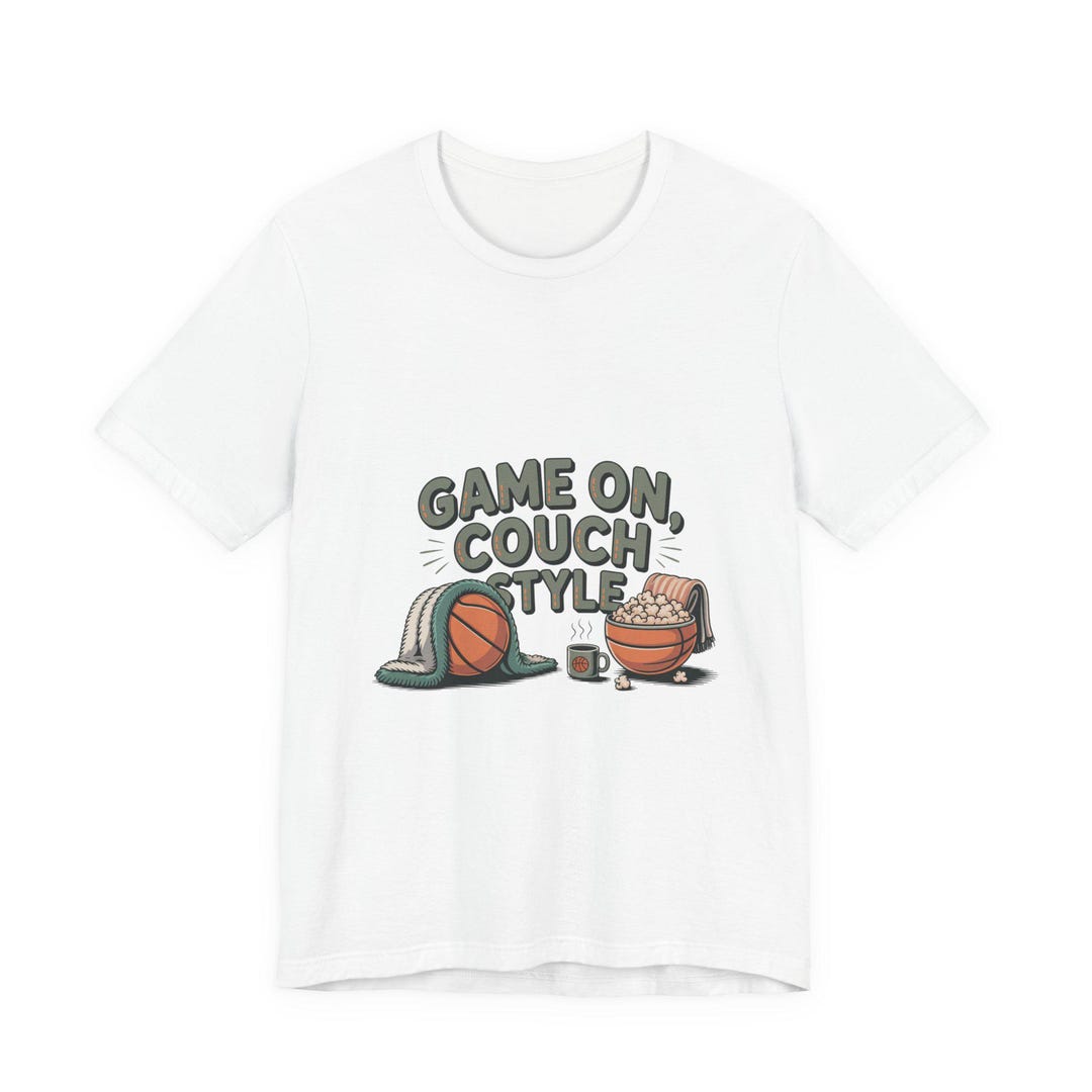 Game on Couch Style Tee | Basketball Fan, Hoop & Hot Cocoa Winter ...