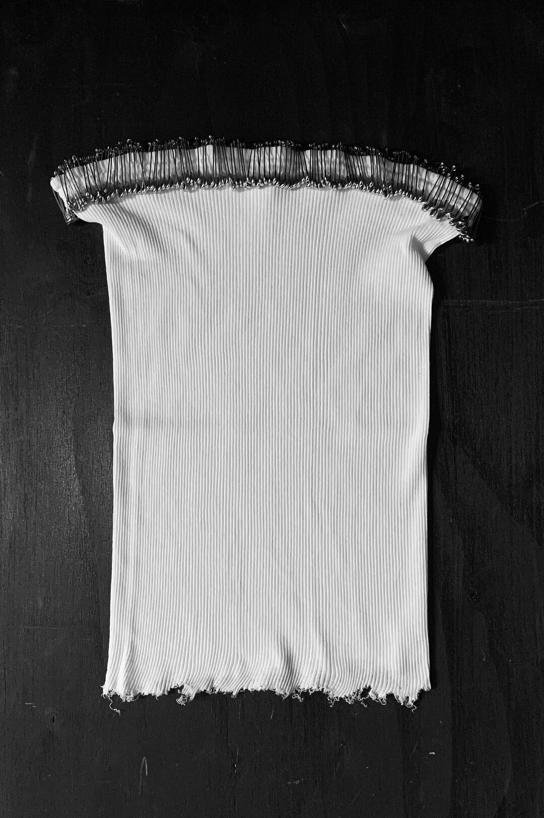 PUNK ROCK Lies Heavy Safety Pin Cut off Distressed Long Tube Top Tank ...