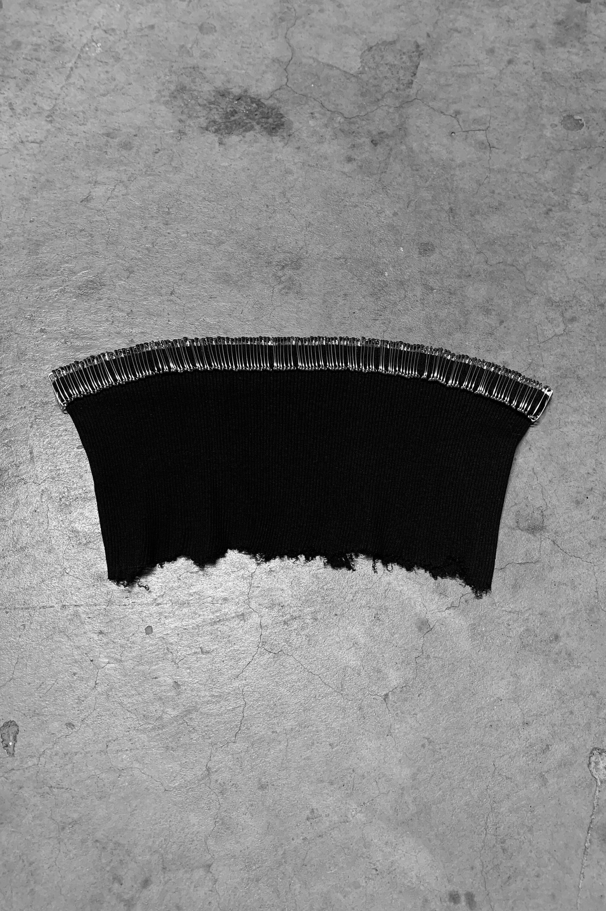 PUNK ROCK Lies Safety Pin Cut off Underboob Crop Tube Top Tank in Black ...