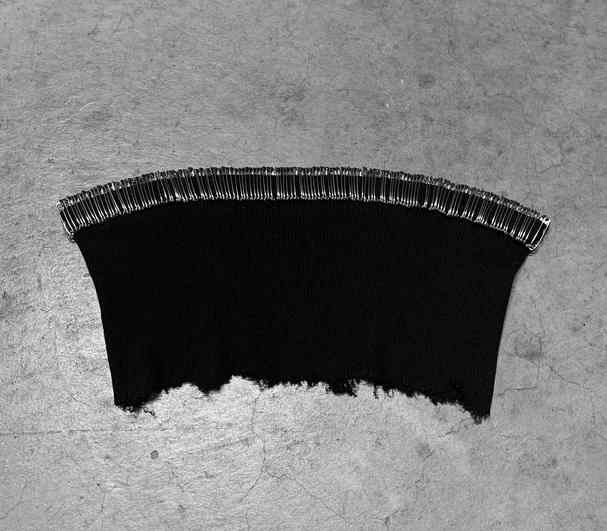 PUNK ROCK Lies Safety Pin Cut off Underboob Crop Tube Top Tank in Black ...