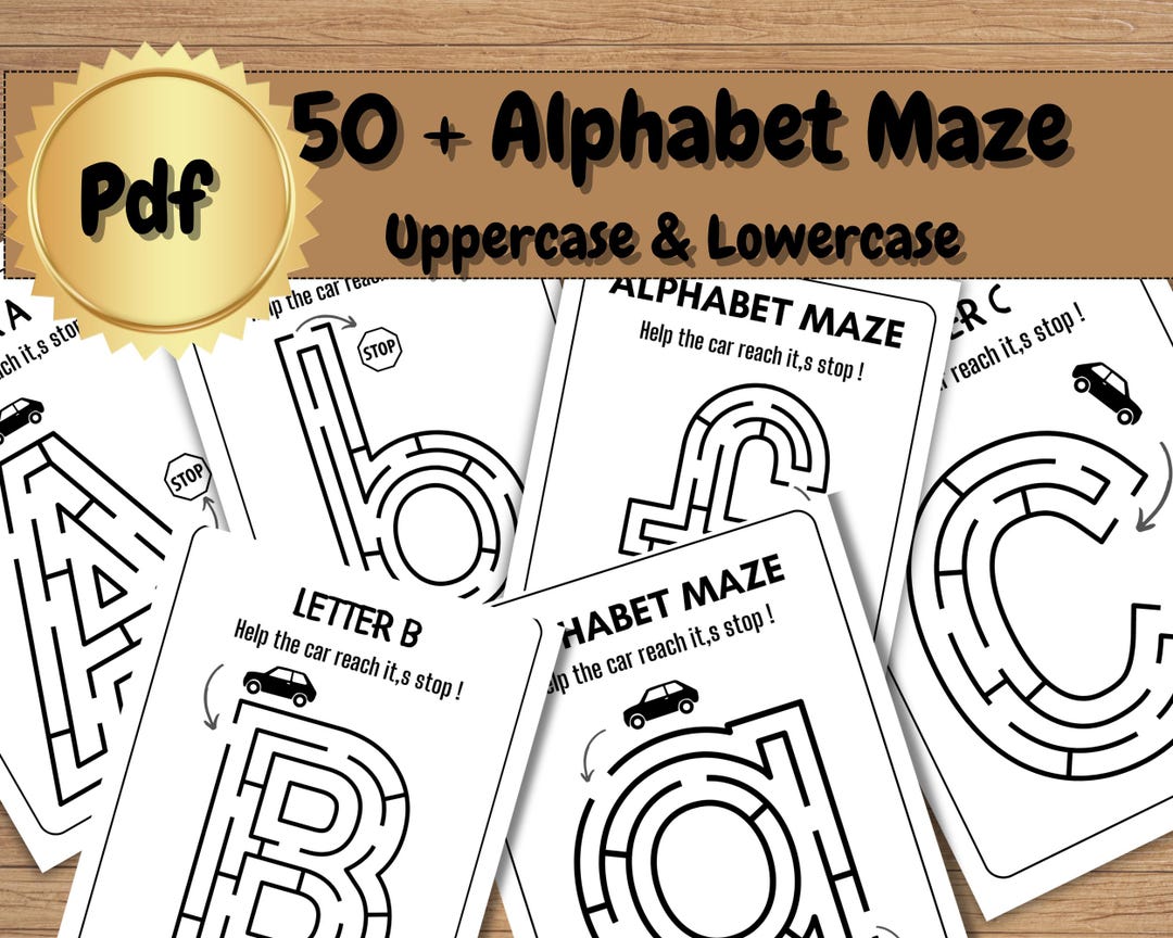 Alphabet Maze Activity Pages | Fun Letter Learning Worksheets for Kids ...