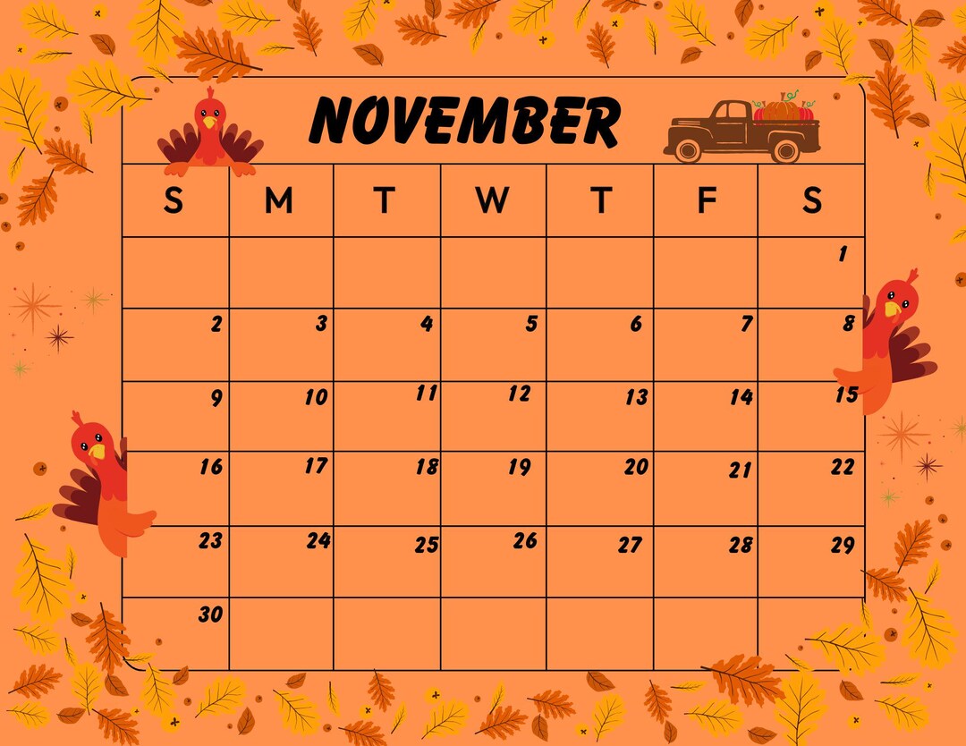 Minimalist November Calendar: Cozy Fall Planner (digital Download) - Etsy