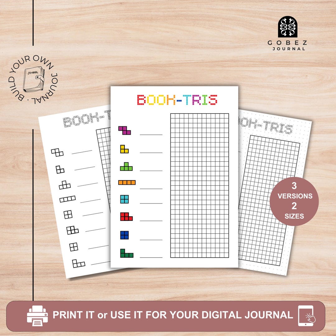 Book-tris Reading Tracker: Build Your Own Journal | Printable Bullet ...