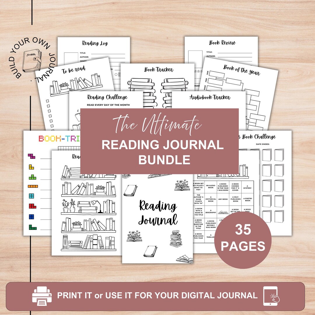 Ultimate Reading Journal Bundle | A4, A5 Size | Printable + Digital ...