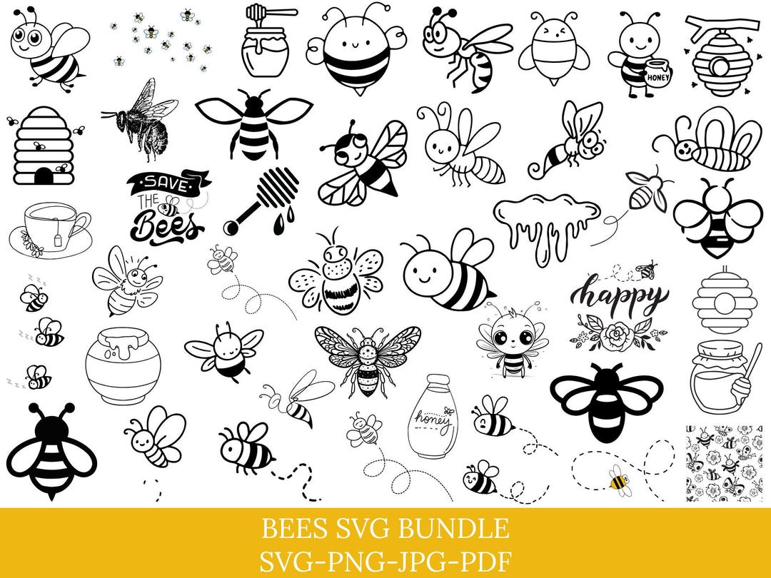 Bee SVG Bundle, Honeycomb Clipart (png, Jpg, Pdf, Svg Files) - Etsy