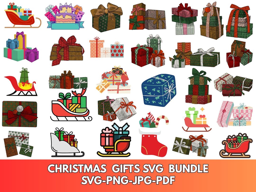 Christmas Gifts SVG Clipart Bundle (png, Pdf, Jpg) - Etsy UK