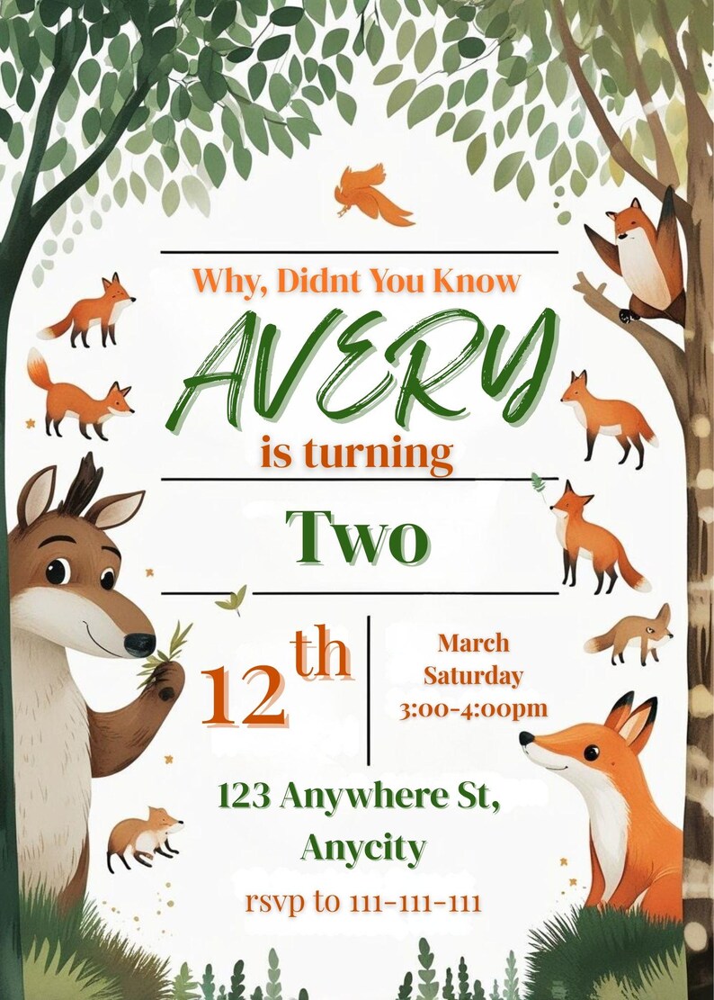 Gruffalo Digital Invite | Julia Donaldson Forest Animal Birthday | Customizable Evite - Etsy