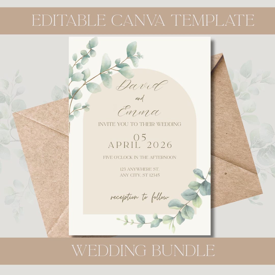 Invitation Template | Canva Template | Wedding | Party Printable ...