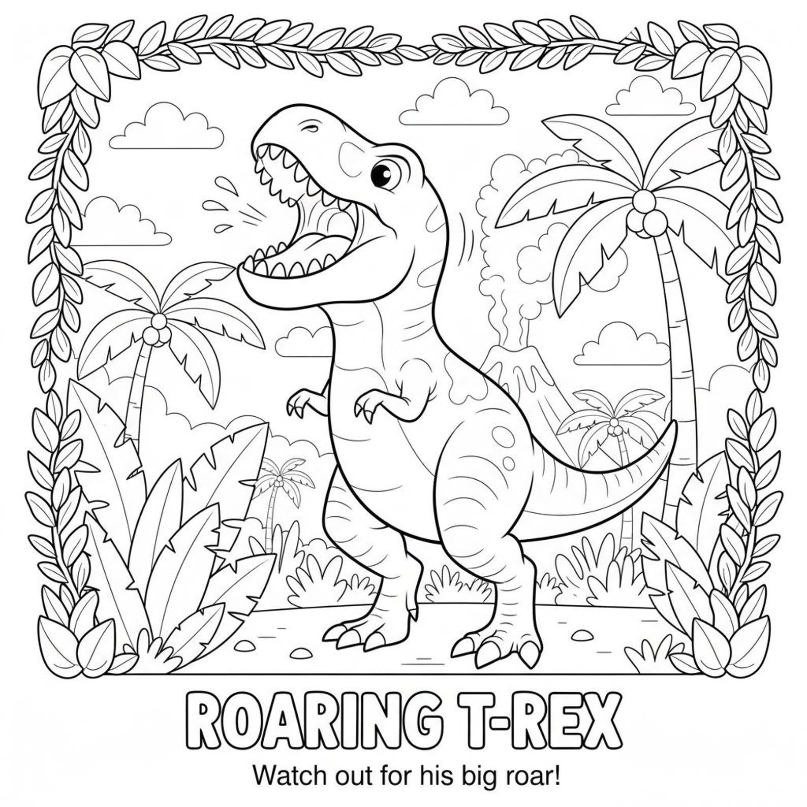 Dinosaur Coloring Book for Kids | 10 Fun Coloring Pages | Cute Dinosaur ...