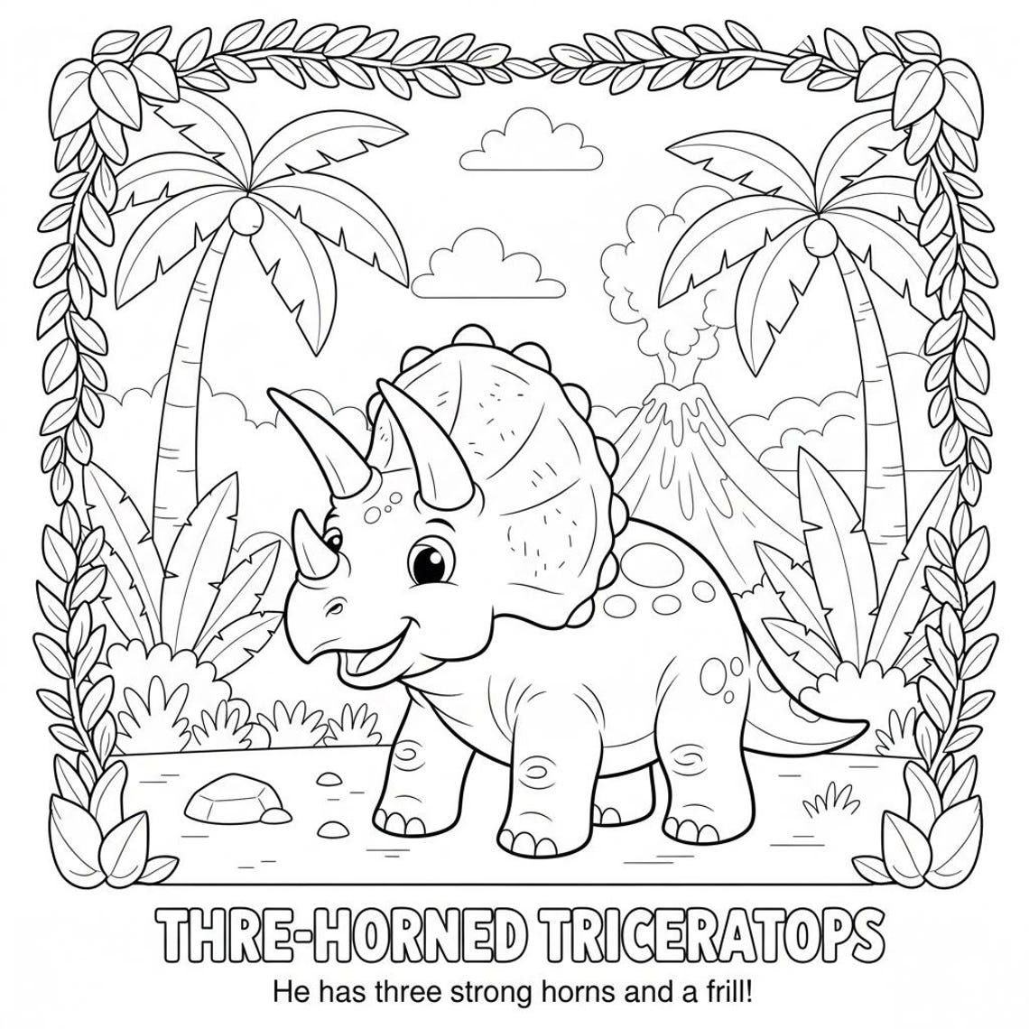 Dinosaur Coloring Book for Kids | 10 Fun Coloring Pages | Cute Dinosaur ...